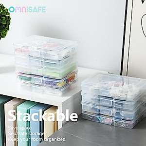 OMNISAFE 4x6 Photo Storage Cases, Plastic Craft Storage Container, Acid-Free Box for Pictures, Crafts, Scrapbooking, Photo Keeper (12)