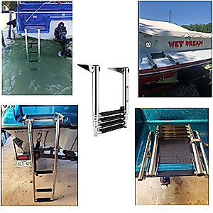 Amarine Made 4 Step Stainless Steel Telescoping Boat Ladder Swim Step