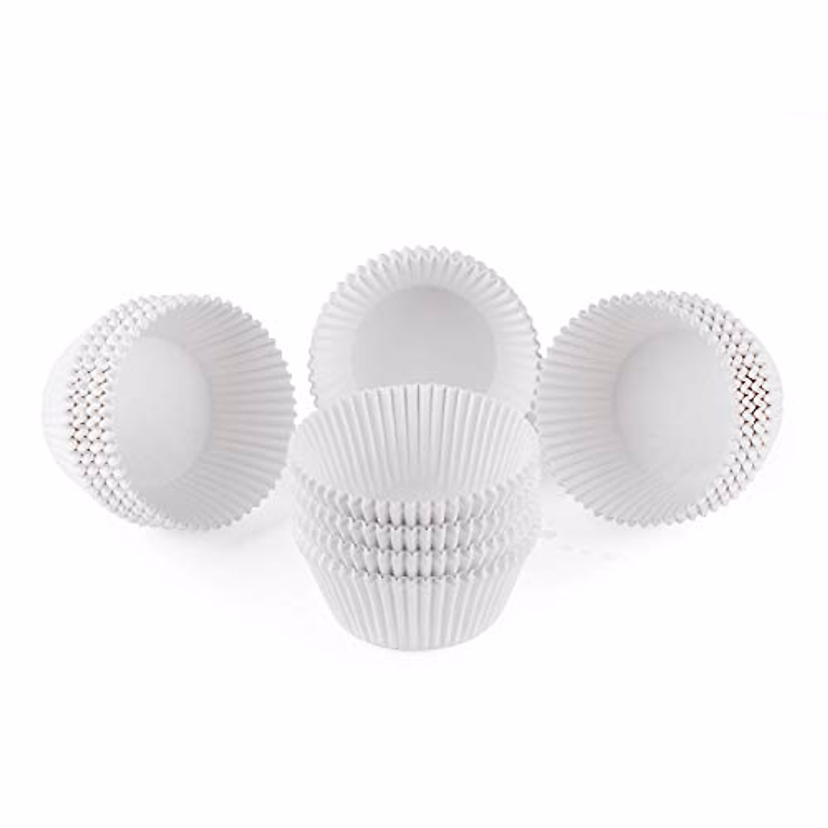 Caperci Standard White Cupcake Liners 500 Count, No Smell, Food Grade & Grease-Proof Baking Cups Paper