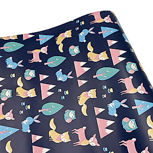 Yifely Fox Shelf Liner Peel & Stick Rabbit Shelving Paper Decor Kids Study Desk Game Table 17.8 Inch by 9.8 Feet