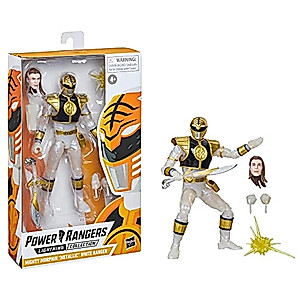 Power Rangers Lightning Collection 6-Inch Mighty Morphin Metallic White Ranger Collectible Action Figure Toy with Accessories, F3952