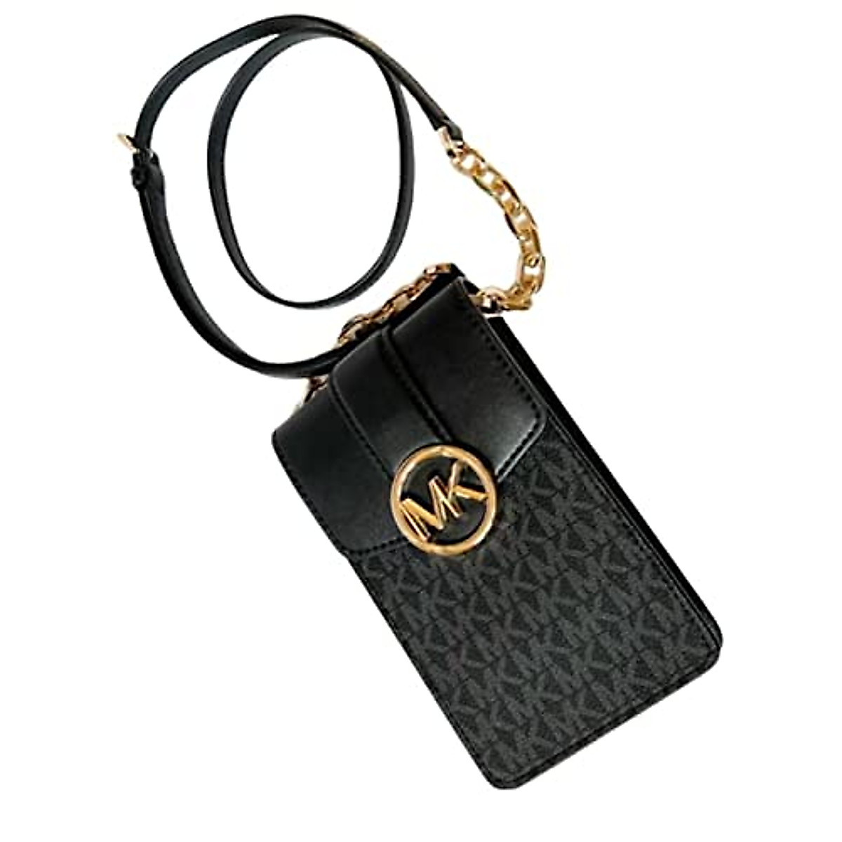 Michael Kors Carmen Small Logo Smartphone Crossbody Bag (BLACK.)