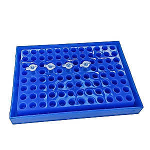 ZHIBANG 96 Positions PCR Tube Rack for 0.2ml microcentrifuge Tubes(Blue)