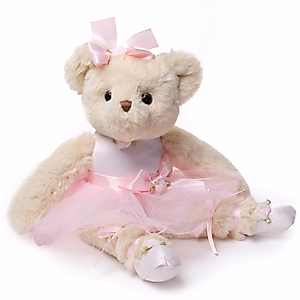 Bearington Collection Nina Ballerina 13 Inch Pink Stuffed Animals - Ballerina Doll - Ballerina Toys