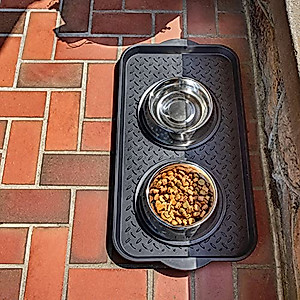 Mohawk Home Boot Tray All Weather Waterproof Mat for Entryway, Shoes, Pet Food Tray, Garden, Indoor Outdoor Black Plastic 1'3"x2'5"