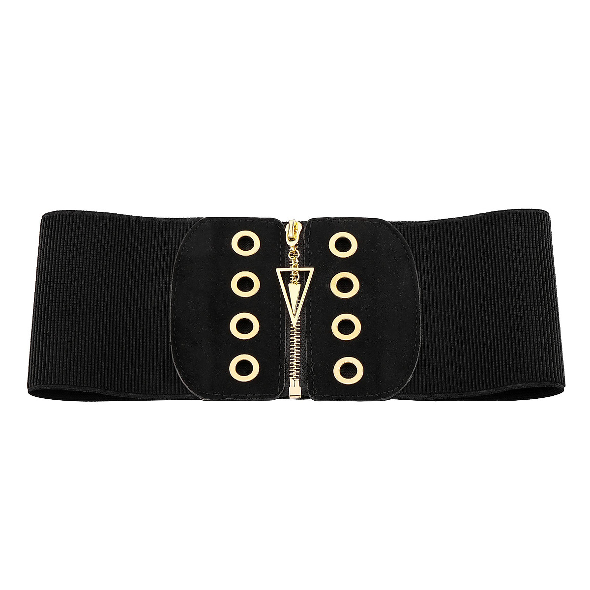 Ayliss Women Wide Elastic Waist Belt Cinch Stretch Fashion Waistband Stretchy Dress Belt Band Wrap Vintage Lady Dresses (Black #2)