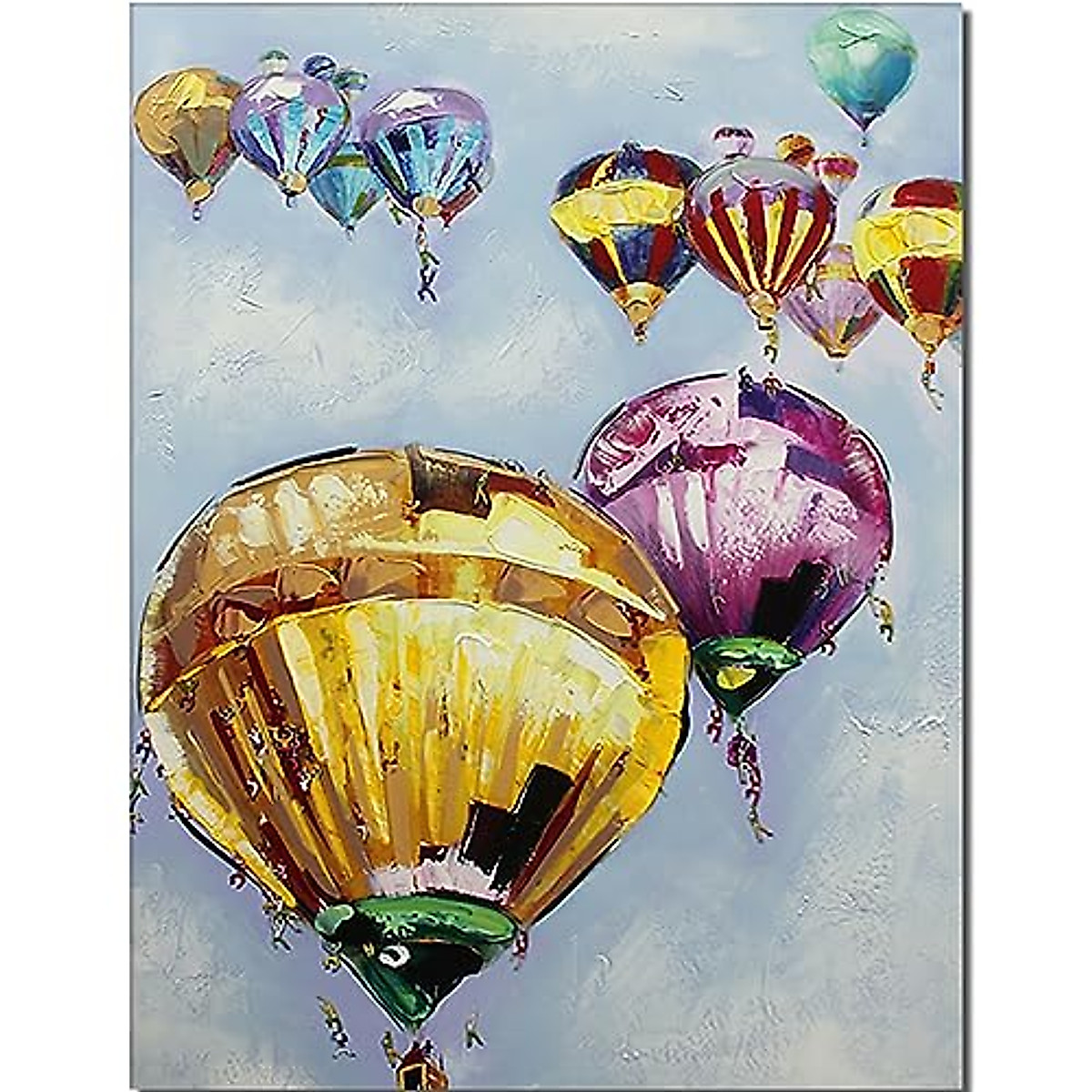 Abstract Balloon Oil Painting On Canvas Hand Painted Modern Wall Art Pictures for Living Room,31inx47in,No Frame