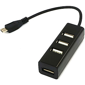 LoveRPi MicroUSB to USB 4 Port Black OTG Hub for Raspberry Pi Zero