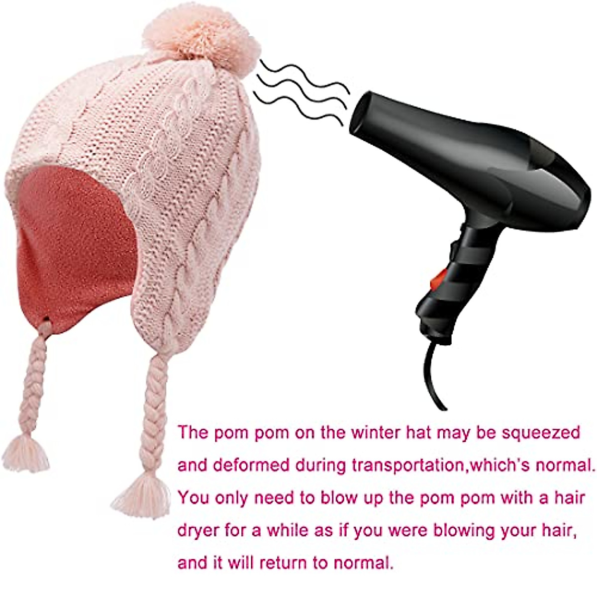 KMOLY Kids Winter Hat Scarf Gloves Set for Girls Boys 3-8 Years,Toddler Earflap Beanie Neck Warmer Mittens Fleece Lined Set