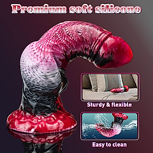 9" Animal Dildo Horse Aline Dildo XL Monster Dildo with Big Knot, Dragon Dildo Huge Anal Dildo with Strong Suction Cup, Knotted Dog Dildo Big Anal Toys for G & P Spot, Adult Toys for Women Men