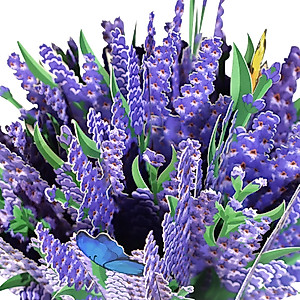 GREETING ART Floral Pop Up Birthday Card, Lavender, 22x20cm