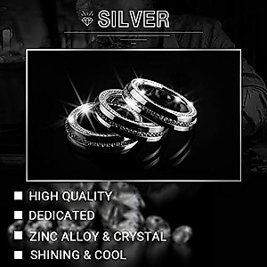 CARFIB Car Interior Bling Accessories for VW Volkswagen Arteon Atlas CC e-Golf Golf Alltrack Golf R Passat Tiguan AC Knobs Control Decals Stickers Cover Parts Men Women Zinc Alloy Crystal Silver 3Pcs