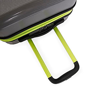 Hurley Looper Hardside Spinner Luggage, Light Grey Neon, Carry-On 21-Inch