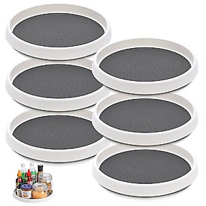 Set of 6, 10 Inch Non-Skid Lazy Susan Turntable, Lazy Susan Organizer for Cabinet, Pantry Organization, Kitchen Storage, Bathroom Sink Cabinet, Refrigerator, Countertop, Spice Rack (6 Pack 10 in)