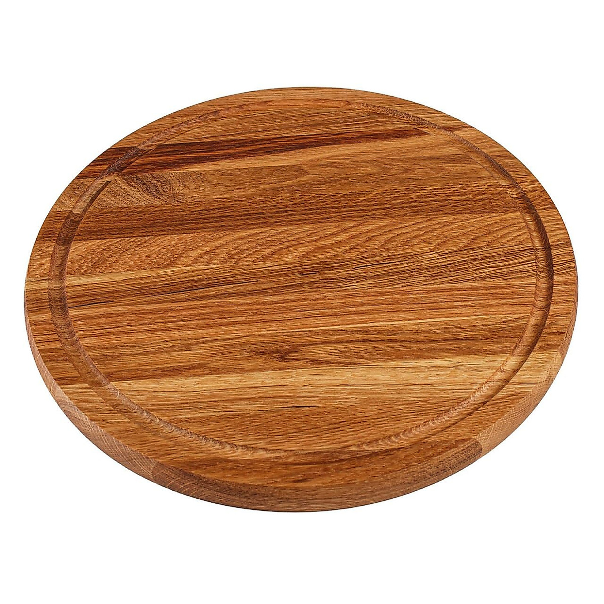 BIOL 10’’ Wooden Hardwood Circle Cutting Board Oak with Juice Groove for Kitchen - BBQ Chinese Turkey Lipped Charcuterie Round Chopping Board for Kitchen with Lip