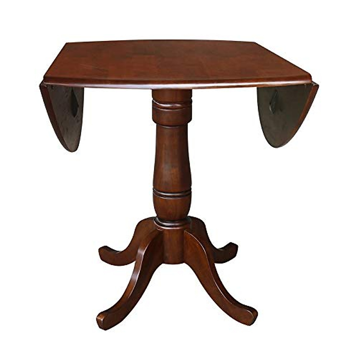 Pemberly Row 42" Round Dual Drop Leaf Pedestal Table - 35.5" H Espresso