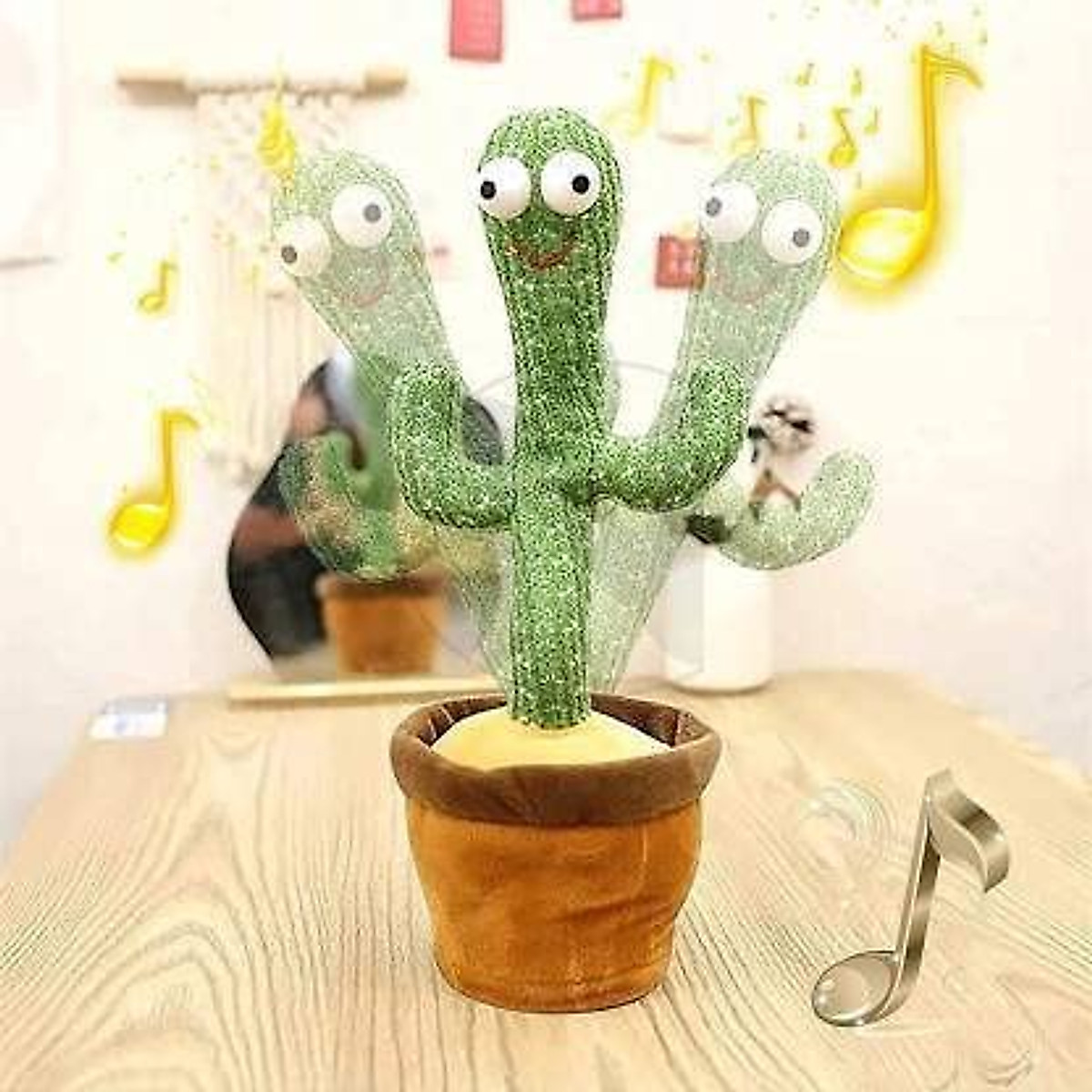 ZALLOQ Dancing Cactus Toy 6 to 12 Months Baby Boys and Girls, Dancing, Singing, Mimicking -Talking Cactus Toy 15 Second Voice Recorder, Repeating What You Say |120 Rhymes with LED Light