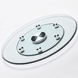 Tempered Glass Lazy Susan Turntable For Dining Table, Round Table Top Rotating Tray, Transparent Rotating Round Turntable 80 CM, Aluminum Alloy Bearing, Silent/Smooth/Not Easy To Dump Aluminium Alloy
