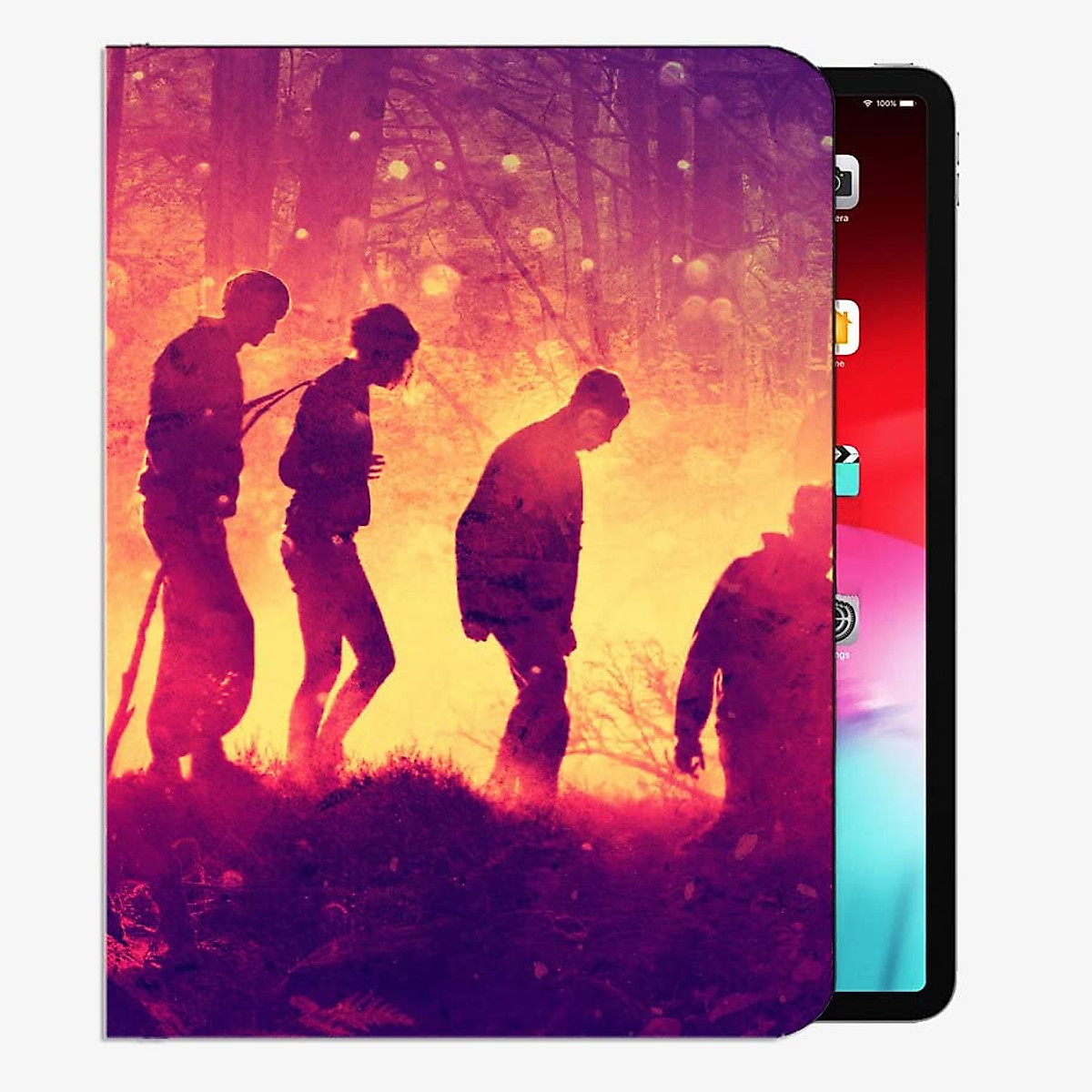 Wugao New iPad Pro 12.9 Case 2021(5th Gen) with Pencil Holder,Sea Waves Dark Sky Auto Wake/Sleep Feature Standing Cover