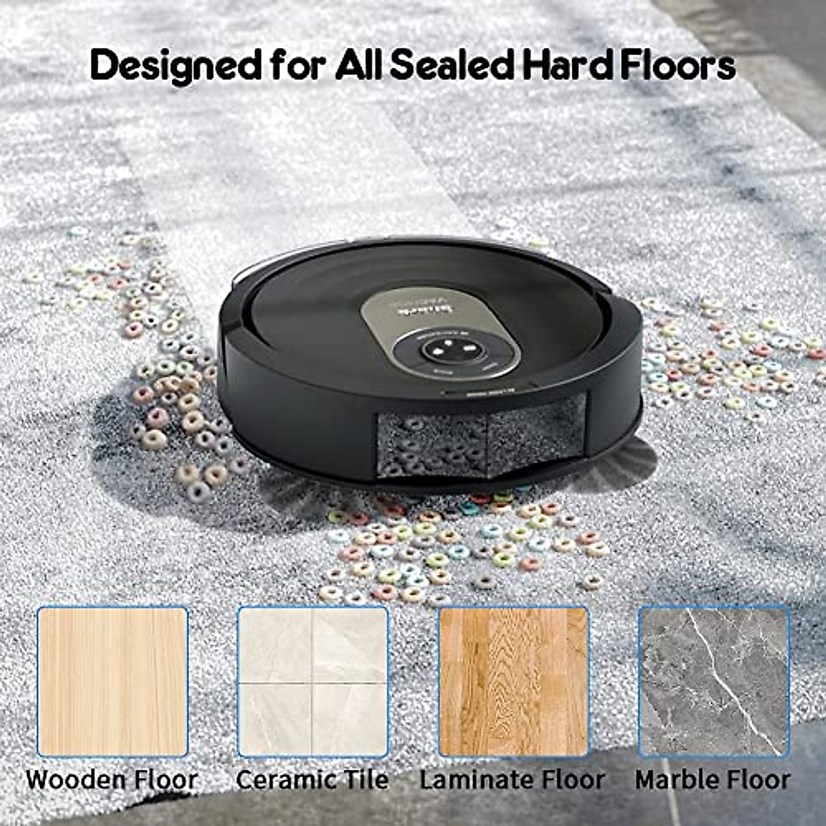 BSRTOP Vacuum Mop Replacement Pads Kit: 10pcs Replacement Parts Side Brushes Filters & Cleaning Mop Pads for Shark RV2001WD AV2001WD Robot