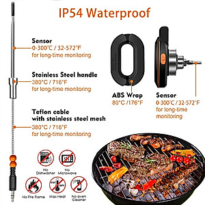 Acesidn Smart Pro Bluetooth BBQ Meat Thermometer for Grilling-Out Side Wireless Meat Temperature Monitor for Smoker-Waterproof-Supports 4 Probes- Includes 2 Stainless Steel Probes meater Probe…