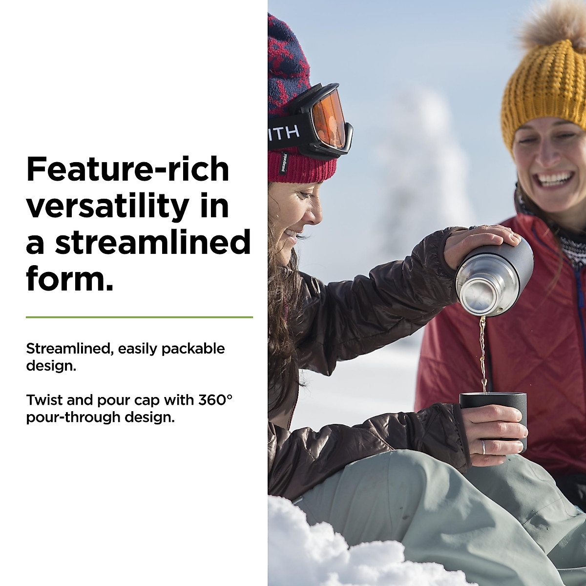 Klean Kanteen TKPro Insulated Thermos - Portable, Stainless Steel Drinking Bottle - Leak Proof & Easy to Clean - Black, 25 oz