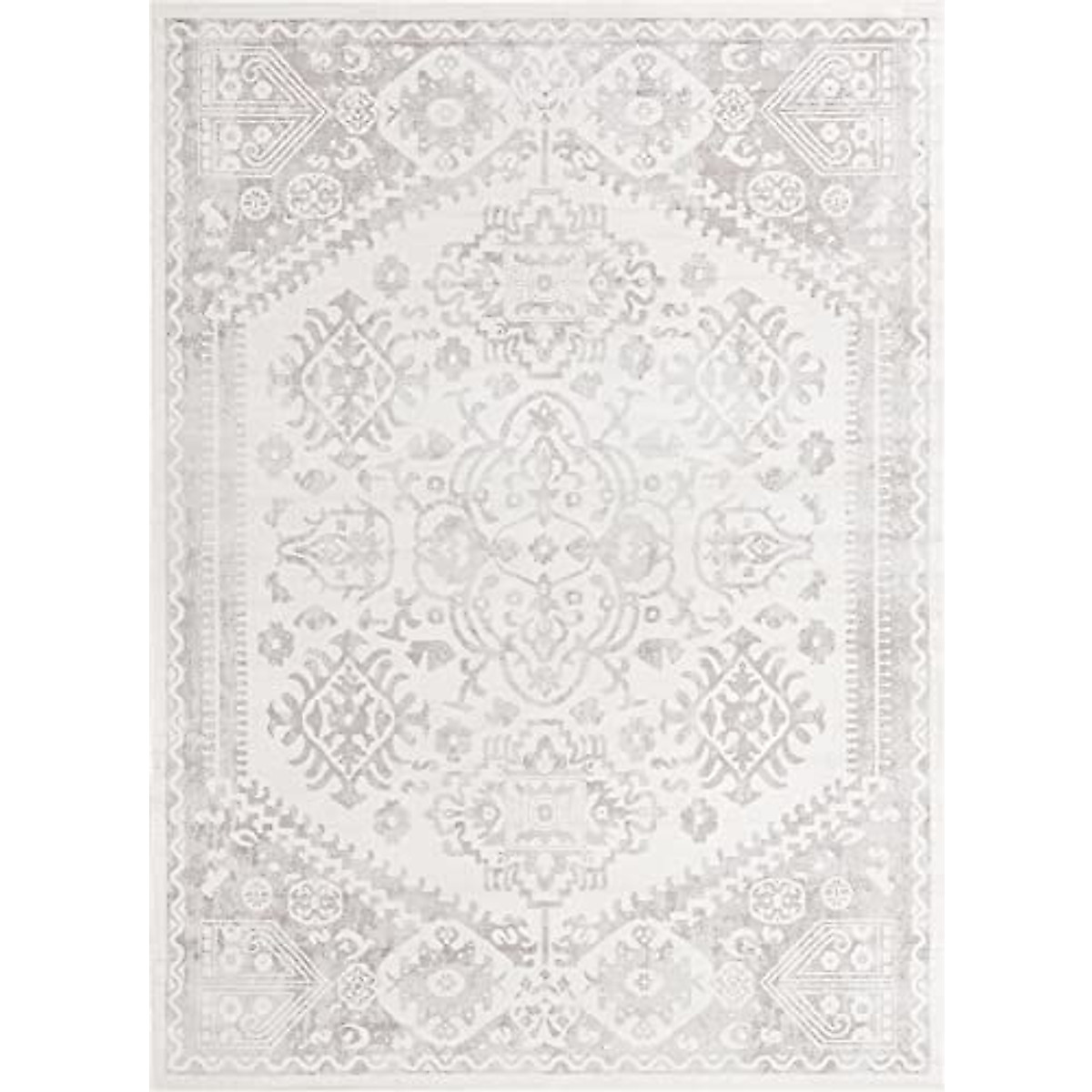 Unique Loom Oxford Collection Area Rug - Radcliffe (9' x 12' Rectangle, Cream/ Ivory)