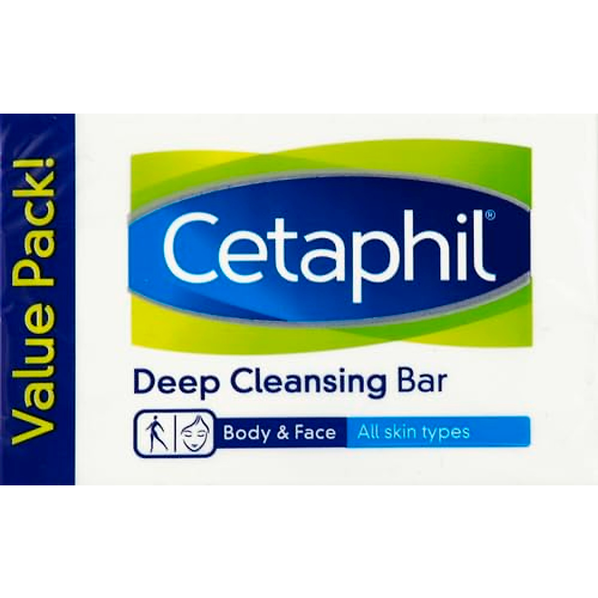 Cetaphil Bar Soap, Deep Cleansing Face and Body Bar, Pack of 3, For Dry to Normal, Sensitive Skin, Soap Free, Hypoallergenic, Paraben Free, Removes Makeup, Dirt and Oil