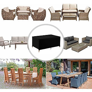 Patio Furniture Covers, Outdoor Table Covers Waterproof Rectangle, 600D Outdoor Furniture Covers, Wind Dust Proof Anti-UV Durable Patio Sectional Couch Cover 104"L x 88"W x 34"H / 260x220x85cm
