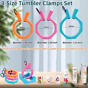3-Size Tumbler Clamp for Sublimation,Cup Cradle for Crafting Tumblers,Sublimation Cup Holder Clamp for 20oz 30oz Cups,Mug Clamps for Sublimation,Tumbler Wrapper