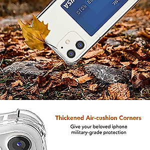 SZINTU iPhone 12 Mini Clear Case - Card Holder Slot, Slim Fit, Wireless Charging Compatible, TPU Shockproof Wallet Bumper