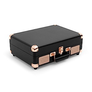 Victrola Vintage 3-Speed Bluetooth Portable Suitcase Record Player with Built-in Speakers | Upgraded Turntable Audio Sound|Black Rose Gold, Model Number: VSC-550BT-BRG