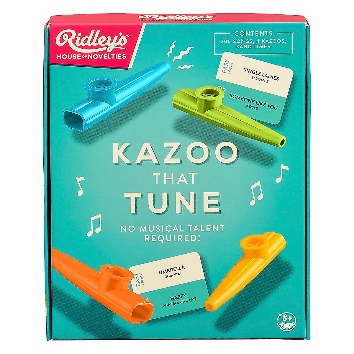 Ridley’s Kazoo That Tune Song Guessing Game – Fun Song Games for Families, Fast-Paced Game for 2-4 Players, Ages 8+ – Includes 4 Kazoos and over 200 Well-Known Tunes