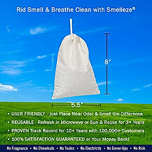 SMELLEZE Reusable Formaldehyde Odor Remover Deodorizer Pouch: Rids Formaldehyde Smell Without Scents in 300 Sq. Ft.
