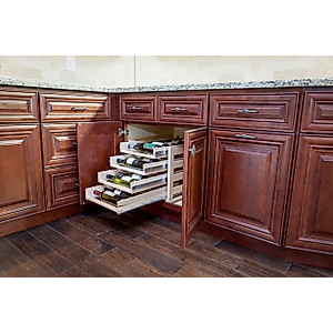 Wine Logic In-Cabinet Sliding Tray Wine Rack, 24-Bottle, Solid Maple Wood, Unstained with Clear Satin Lacquer Finish