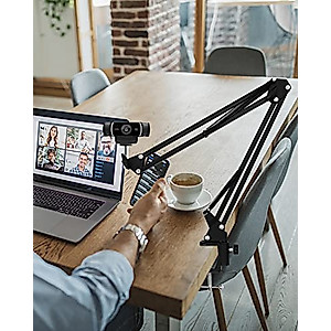 Boseen Webcam Stand Desk Mount - Suspension Boom Scissor Arm Webcam Holder with Desk Clamp Mount for Logitech Webcam C920 C922 C922x C920S C930e C930 C615 Brio 4K and Other Devices with 1/4" Thread