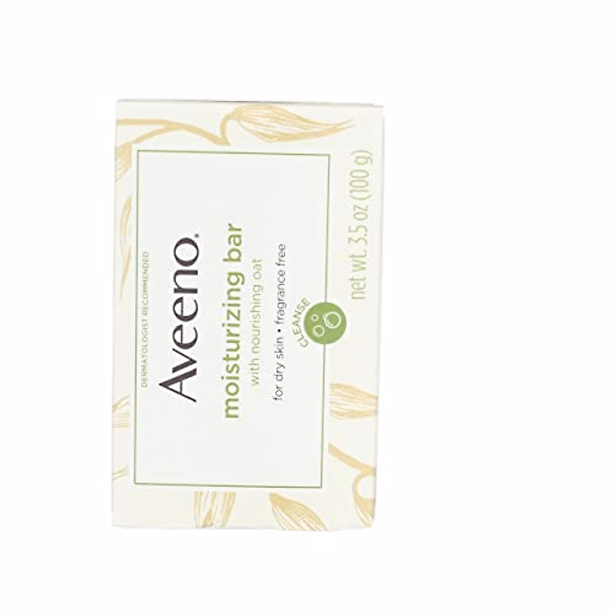 Aveeno Gentle Moisturizing Bar Facial Cleanser with Nourishing Oat for Dry Skin, Fragrance-free, Dye-Free, & Soap-Free, 3.5 oz (Pack of 6)