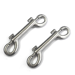 2-Pack 316 Stainless Steel Double Ended Bolt Snap Hook 3-1/2'' Double End Bolt Snaps Hooks Scuba Diving Clips Marine Grade for Water Bucket/Dog Leash/Pet Feed Bucket & Hammock/Horse Tack and More
