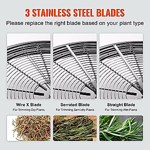 VEVOR Bud Leaf Trimmer with 19inch Trimming, SS Blades for Twisted Spin Cut Clear Visibility Dome, Foldable Herb Drying Rack and Hand Pruner, 19" Manual Bowl-Shape