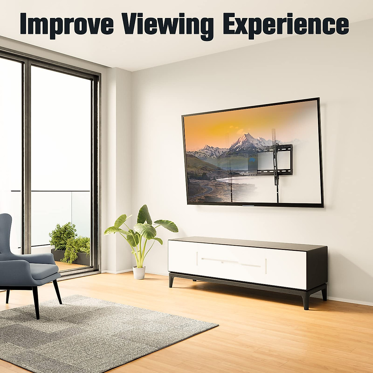 Mounting Dream TV Mount for Most 37-70 Inch TV, Universal Tilt TV Wall Mount Fit 16", 18", 24" Stud with Loading Capacity 132lbs, Max Vesa 600 x 400mm, Low Profile Flat Wall Mount Bracket