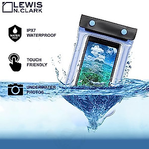 Lewis N. Clark WaterSeals Triple Seal Floating Waterproof Pouch + Dry Bag for Cell Phone, Great for Kayak, Canoe, Pool, Beach, Blue (5.5X4.25)