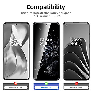 NEW'C 3 Pack Designed for OnePlus 10T 5G (6.7") Screen Protector Tempered Glass, Anti Scratch, Bubble Free, Ultra Resista