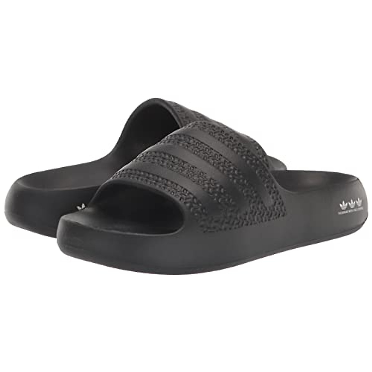 adidas Originals Women's Adilette Slide Sandal, Core Black/Cloud White/Core Black (Ayoon), 6