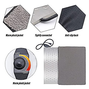 HHNIULI Pet Heating Heat Heater Pad Bed Plate 22" L x 17" W Adjustable Temperature 80-130 ℉ Chicken Coop Heater Indoor Outdoor Warmer Mat for Dogs Cats Pets Pig Chicken Rabbit Livestock