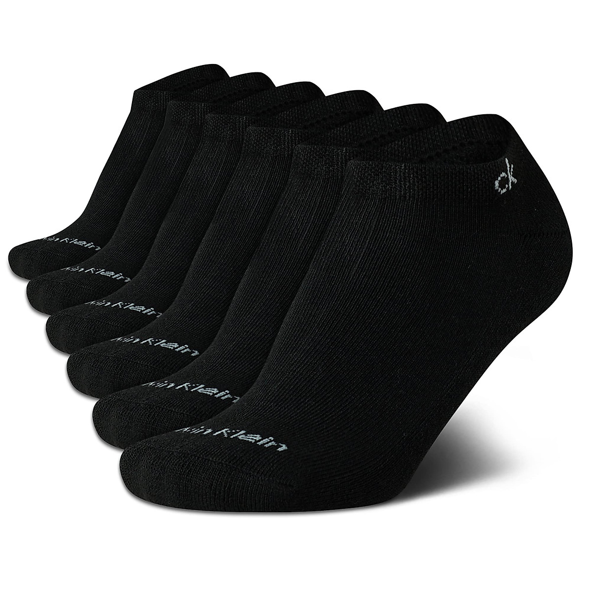 Calvin Klein Women's Athletic Socks - Cushion No Show Socks (6 Pack), Size 4-10, Black