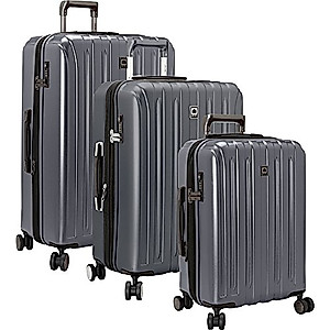 DELSEY Paris Titanium Hardside Expandable Luggage with Spinner Wheels, Graphite, 3-Piece Set (19/25/29)