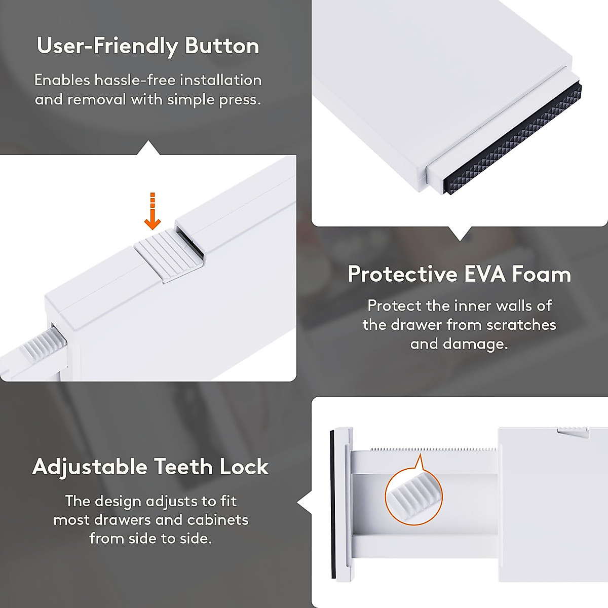 Lifewit 5 Pack Drawer Dividers Plastic 4" High, 13.5-22" Adjustable Drawer Organizers for Clothes, Expandable Dresser Separators in Bedroom/Bathroom/Kitchen/Fridge/Office Organization and Storage
