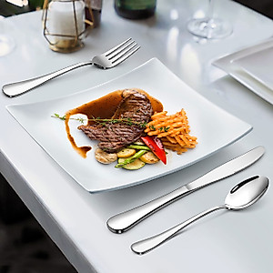 LIANYU 53-Piece Silverware Set for 8, Stainless Steel Flatware with Steak Knives and Serving Utensils, Forks and Spoons Silverware Set, Cutlery Set for Home, Dishwasher Safe