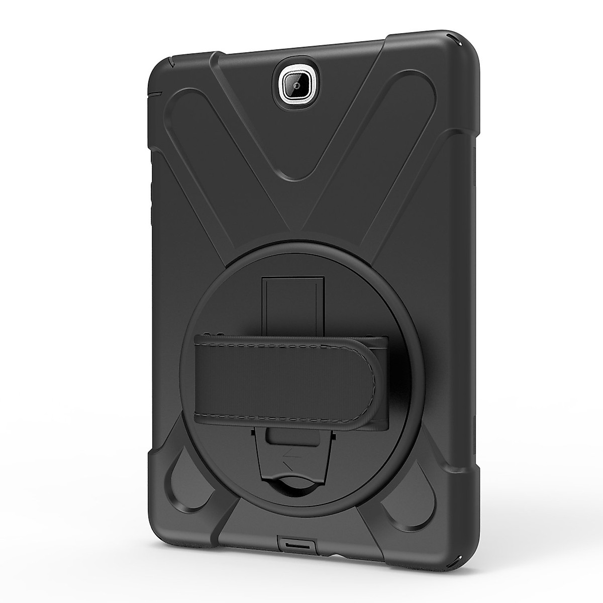 Galaxy Tab A 9.7 Case KIQ Full-Body Shock Proof Hybrid Heavy Duty Armor Protective Case for Samsung Galaxy Tab A 9.7 2015, SM-T550 with Kickstand and Screen Protector (Shield Black)