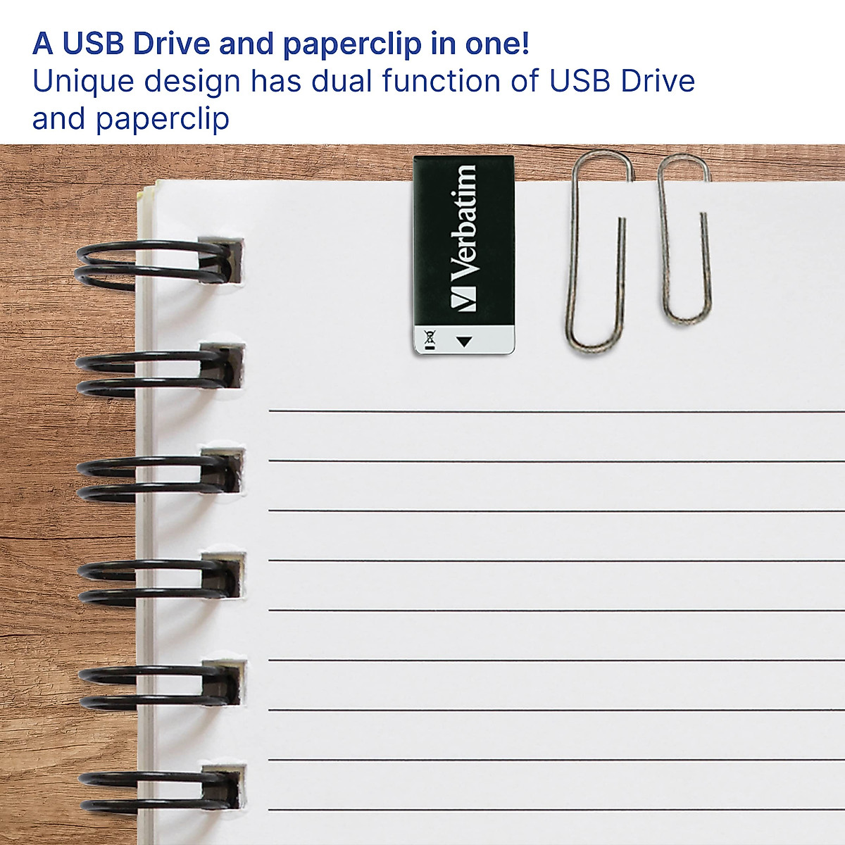 Verbatim 8GB Clip-It USB 2.0 Flash Drive Cap-less Thumb Drive Resistant to Water, Dust, and Static Discharge 3 Pack - Black, White, Red 98674
